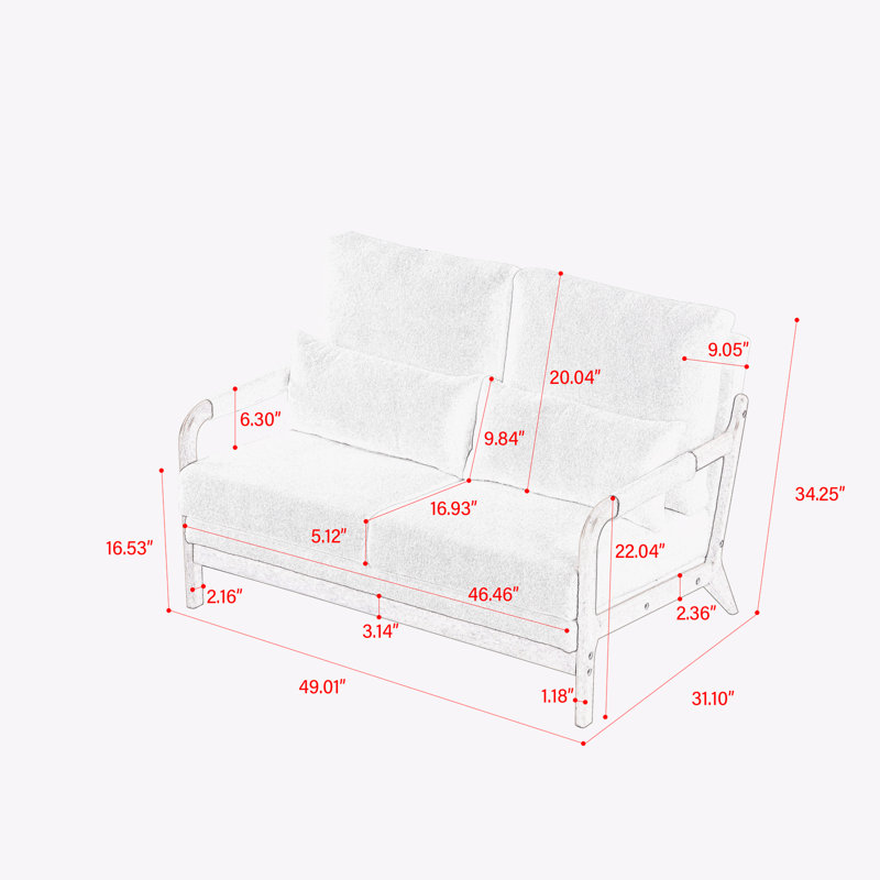 George Oliver Jeorgi 49.01'' Velvet Loveseat | Wayfair