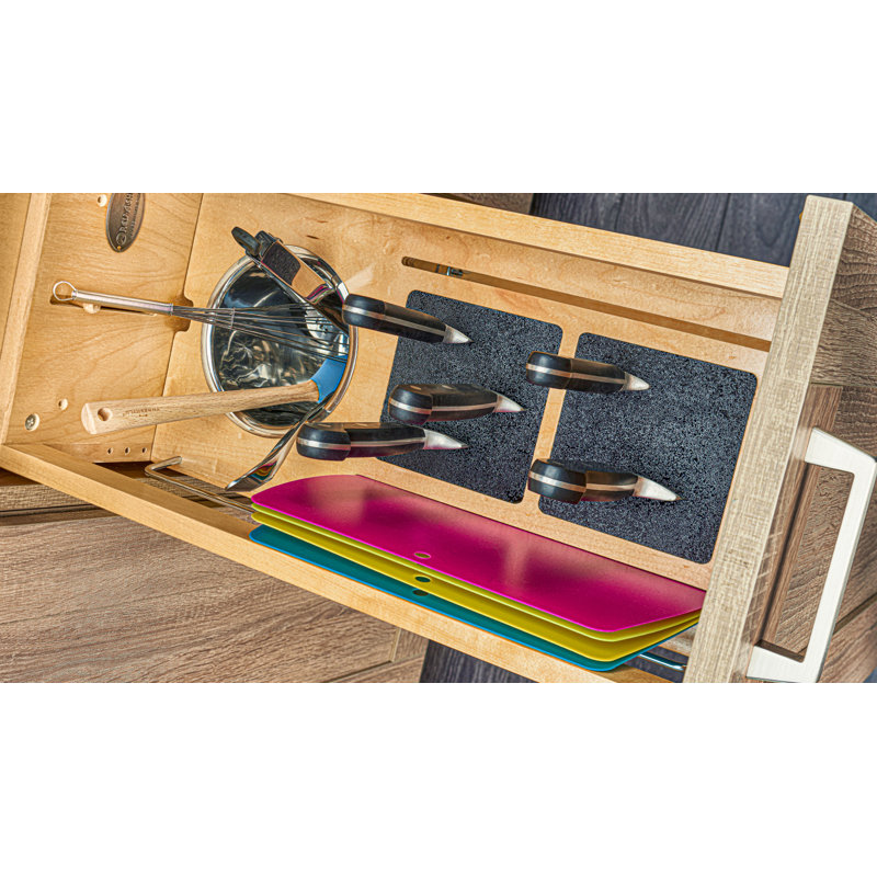 Rev-A-Shelf Wood Base Cabinet Knife Block Pull Out Organizer with Soft ...