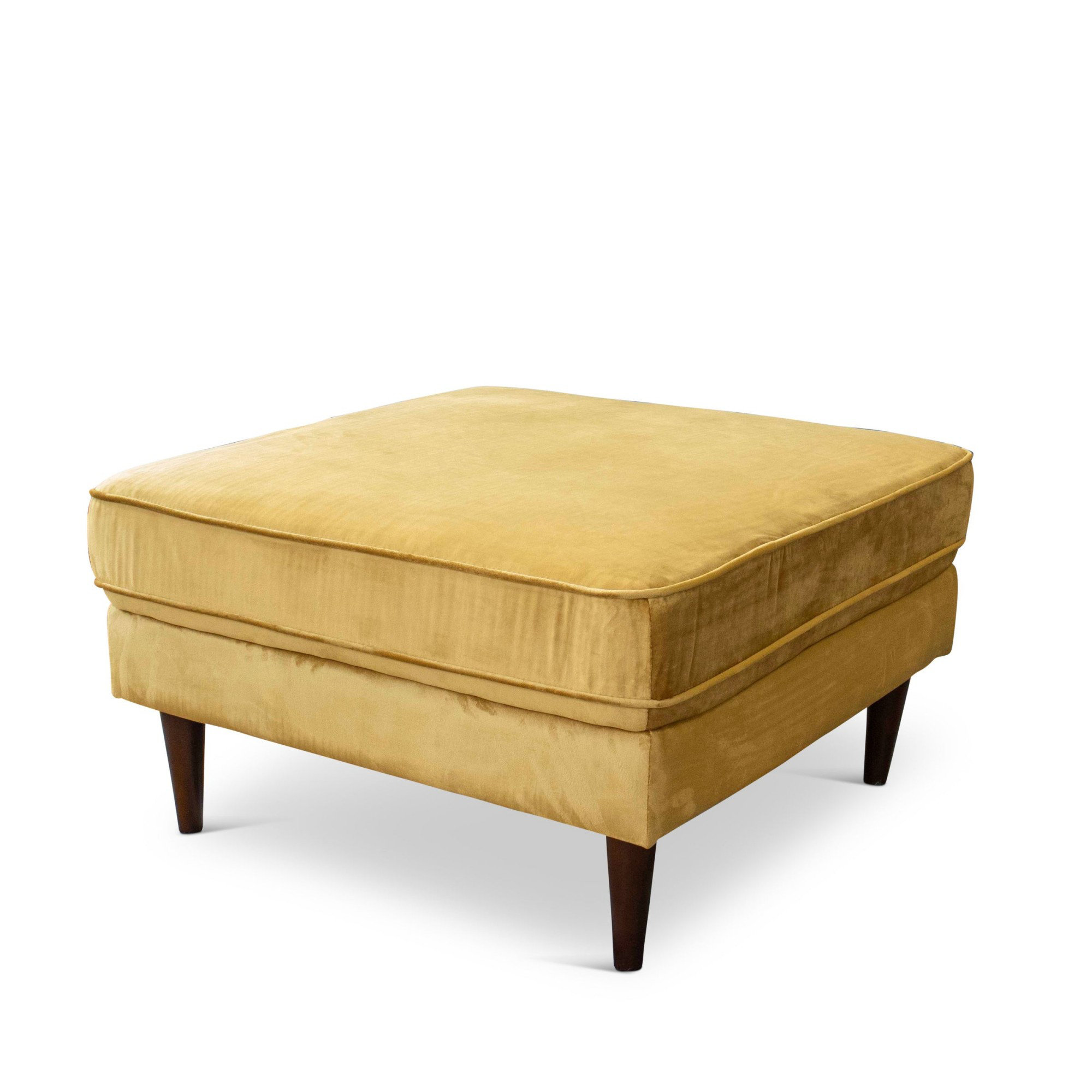 George Oliver Square upholstered footstool with solid wood frame | Wayfair