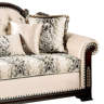 Benjara Catie 87 Inch Sofa, Nailhead, Beige Rolled Arms, Cherry Brown ...