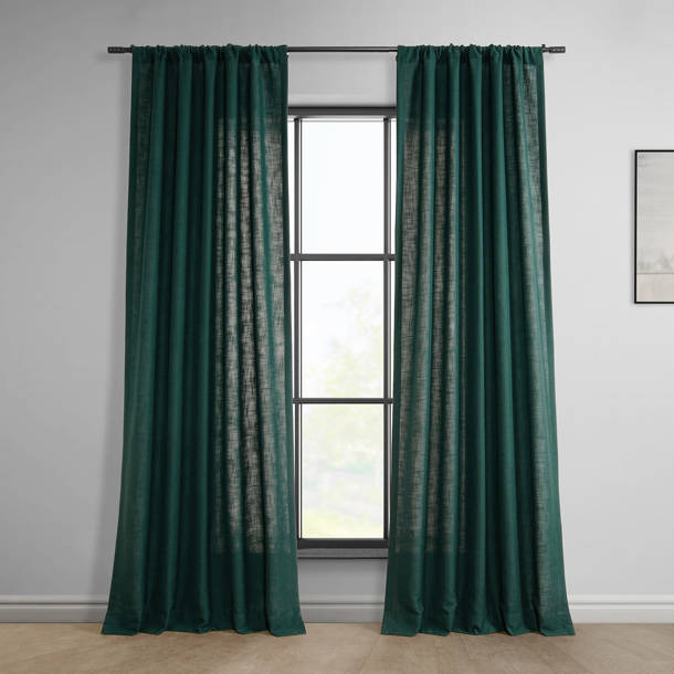 Gracie Oaks Oesha Faux Linen Curtains for Bedroom - Semi Sheer Curtain ...