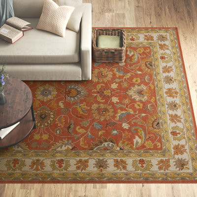 Birch Lane™ Arden Handmade Wool Orange Rug & Reviews | Wayfair