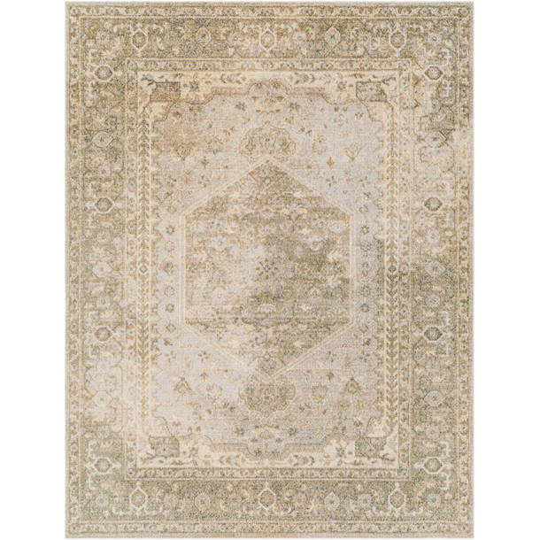 Hauteloom Medallion Design Performance Beige/Brown/Blue Machine ...