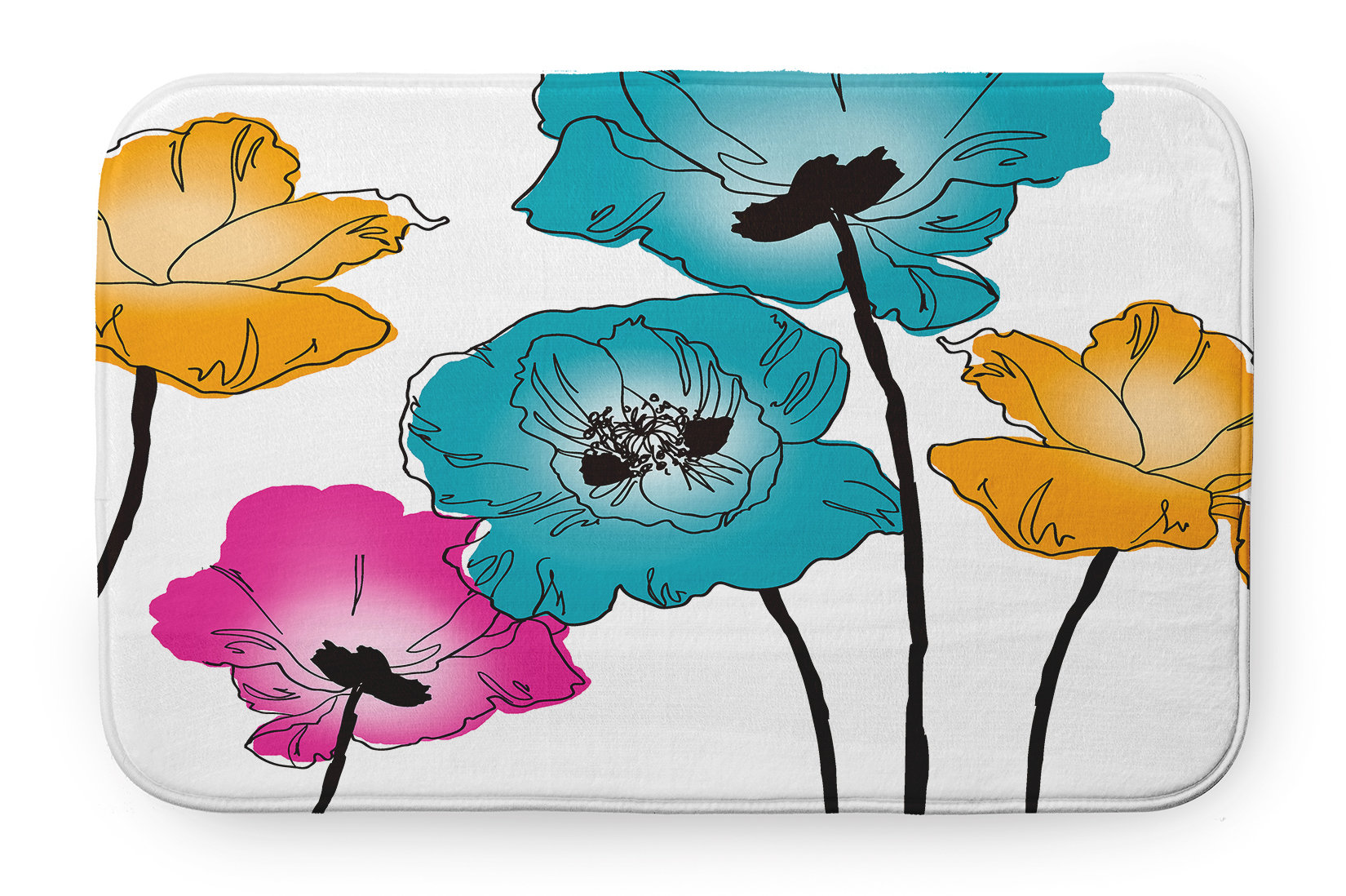 East Urban Home Lilac Popping Poppies Bath Mat | Wayfair