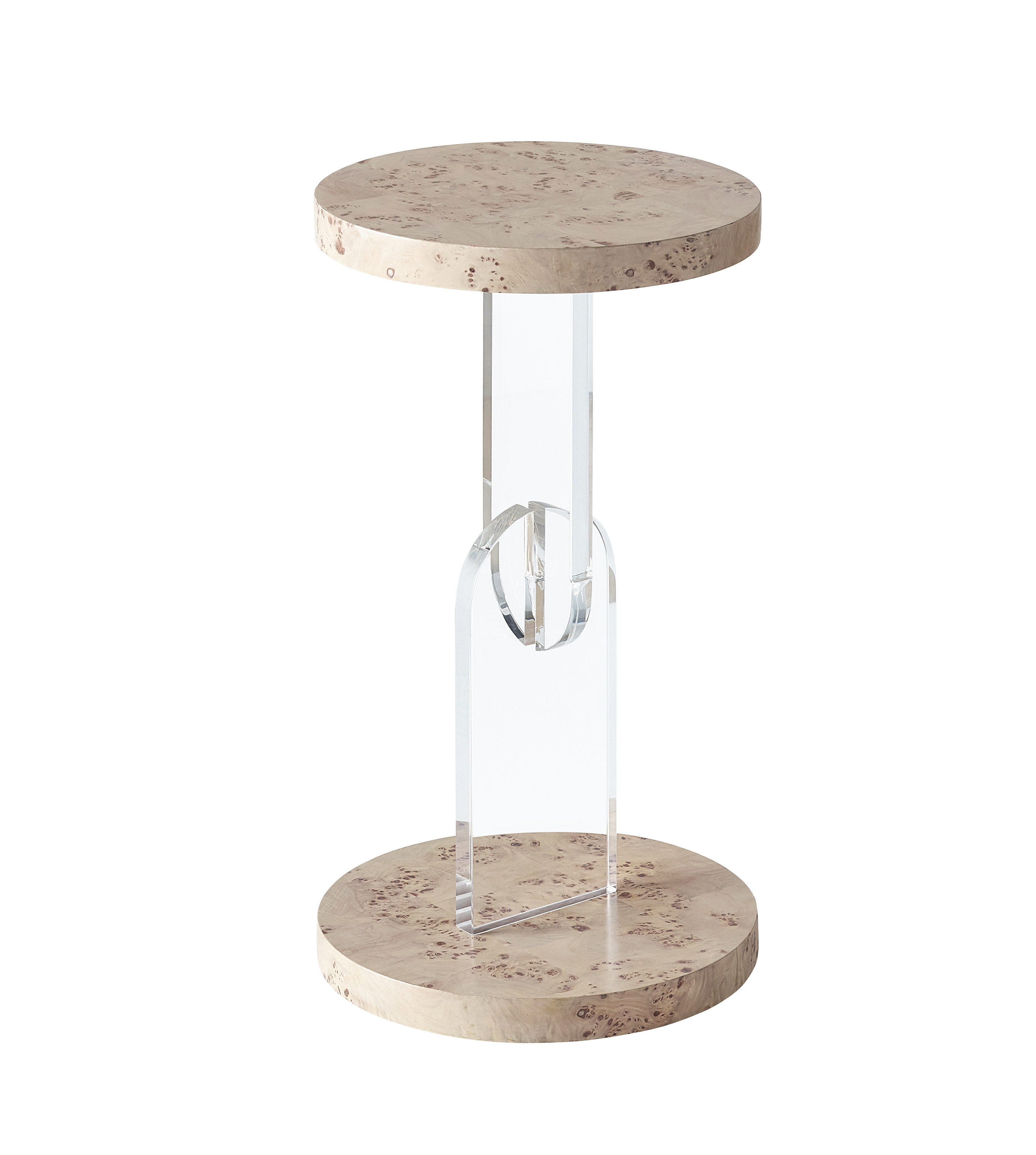 Miranda Kerr Home 12" Burl and Acrylic Side Table | Perigold