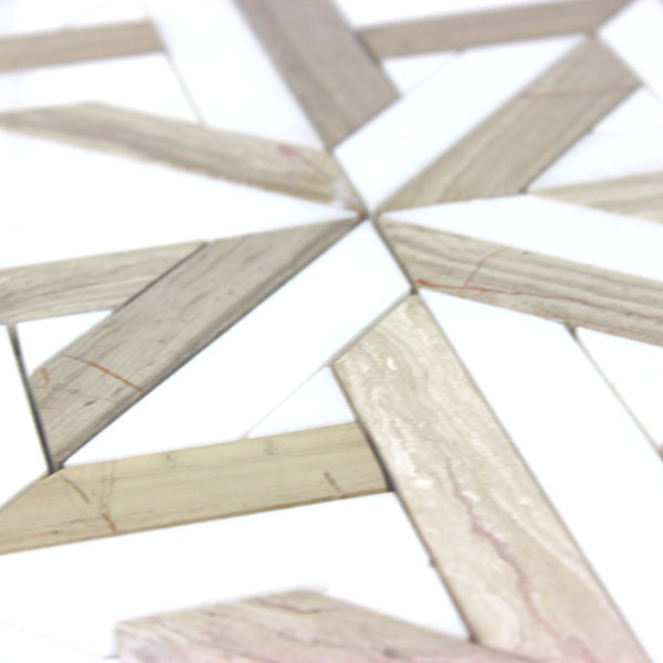 Atelier Tile Nexus Series 12"x12" Wood Grey Marble Interwoven Mosaic ...