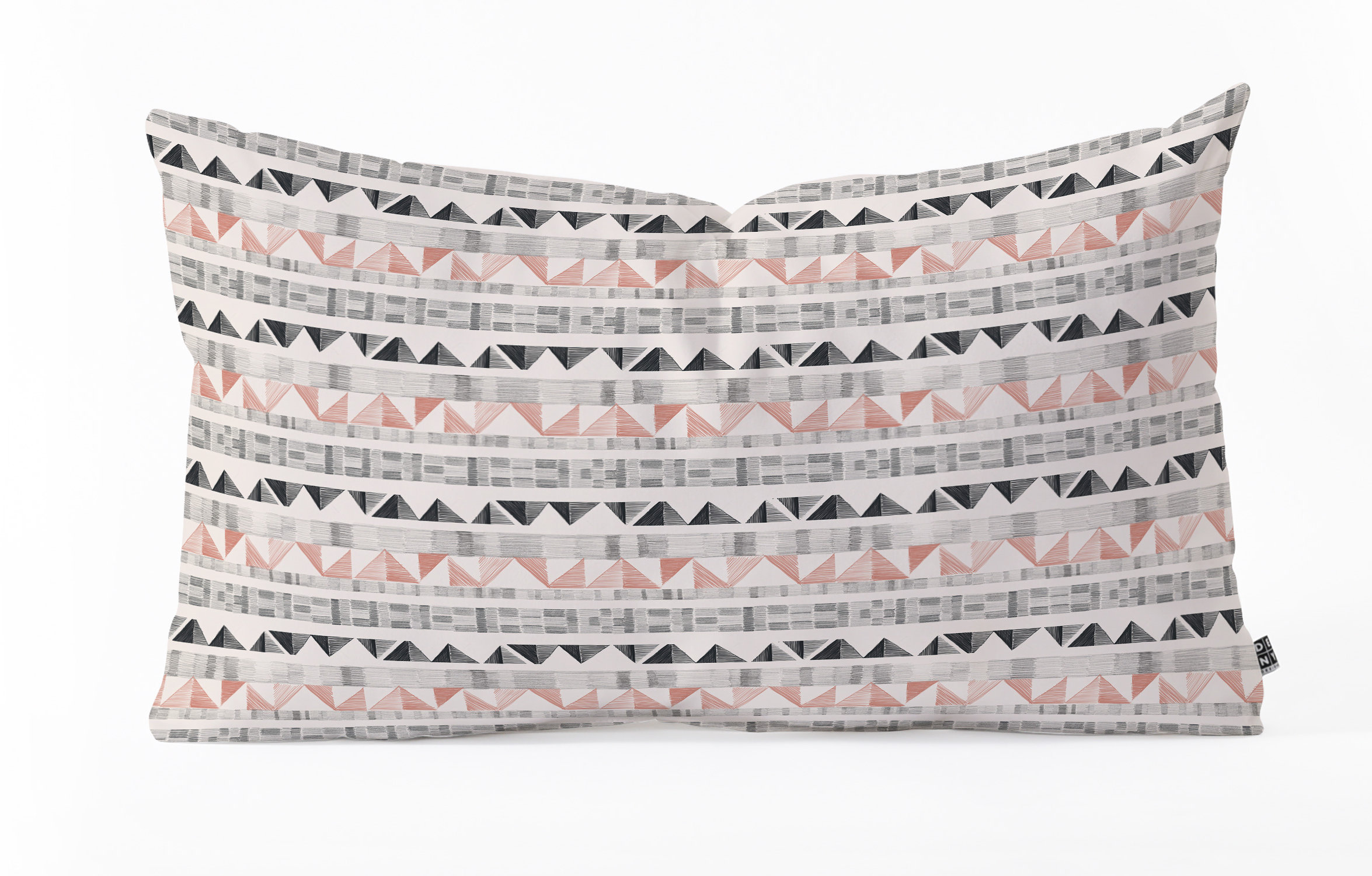 Deny Designs Tiny Triangle Stripes Oblong Indoor/Outdoor Lumbar Pillow ...