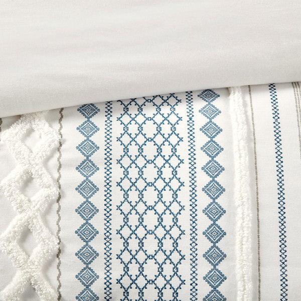 Gracie Mills Modesto Printed Cotton Comforter Set with Chenille | Wayfair