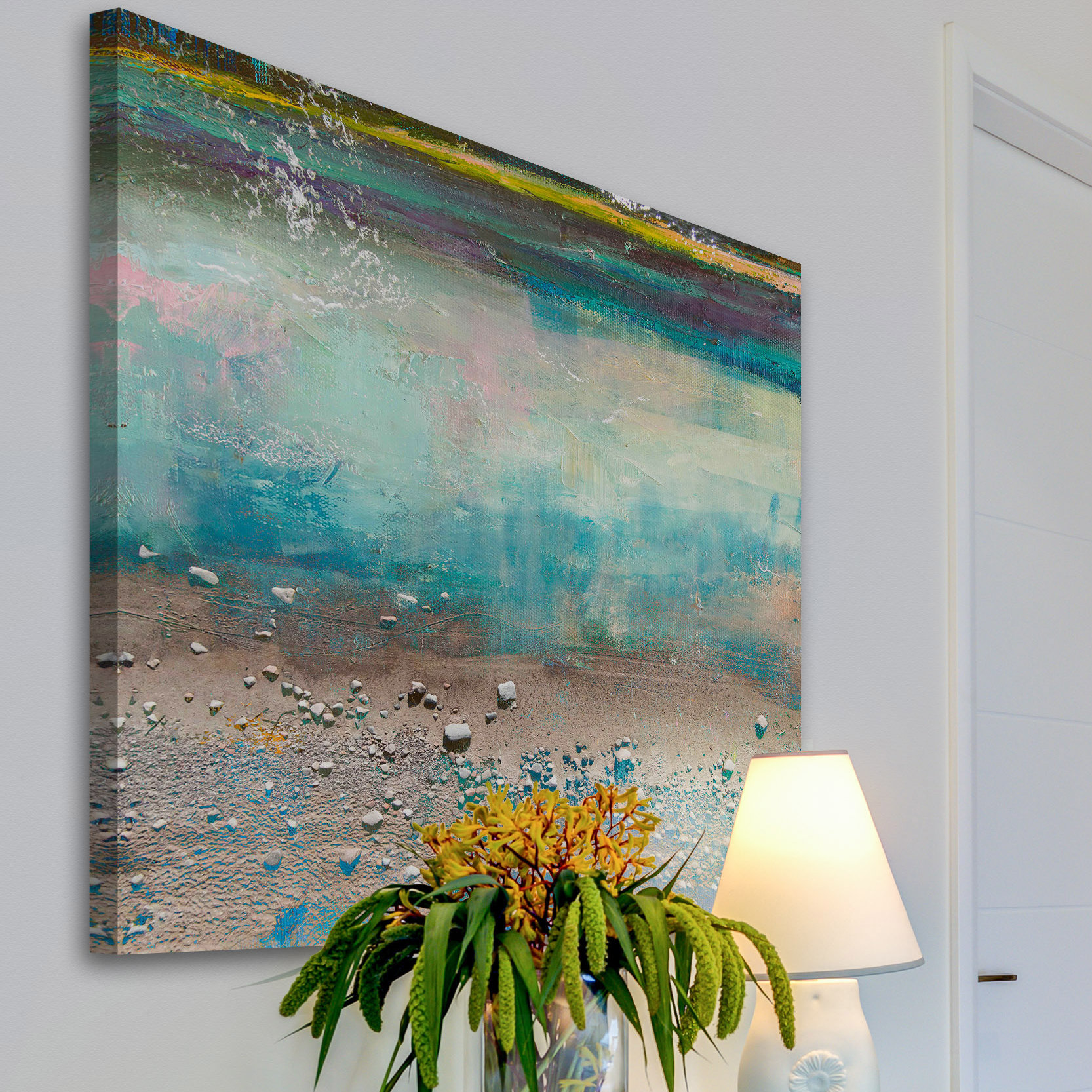 Parvez Taj 'Sand Pebbles' by Parvez Taj Painting Print on Wrapped ...