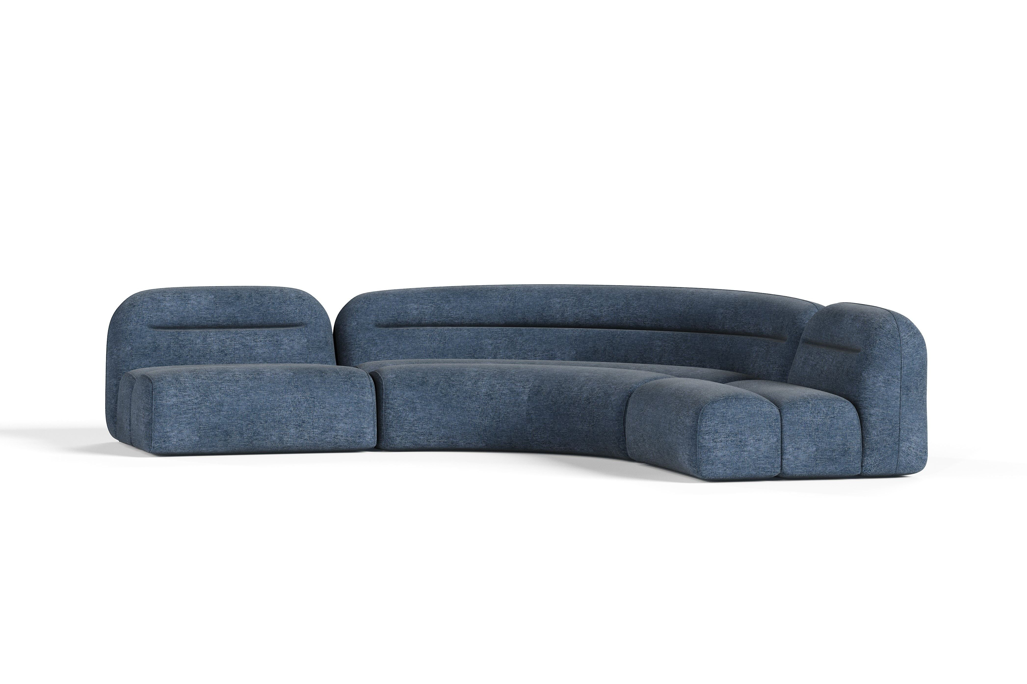 Wade Logan® Forman - Modern Blue Fabric Modular Sectional Sofa | Wayfair