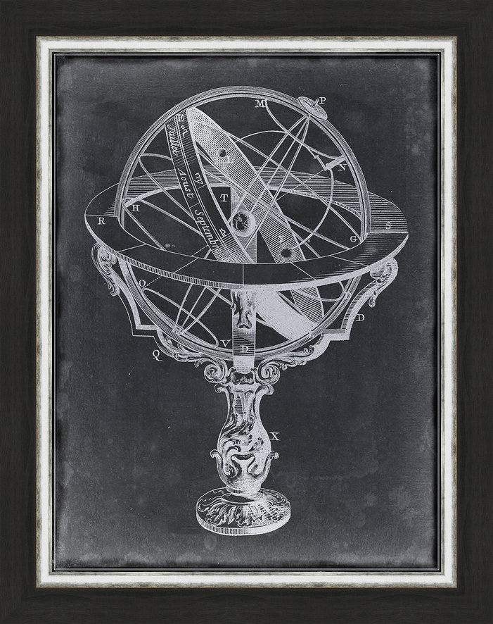 Williston Forge " Armillary Sphere On Charcoal II " | Wayfair