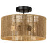 True Fine 2 - Light 14-in Woven Rope Drum Semi Flush Mount Ceiling ...