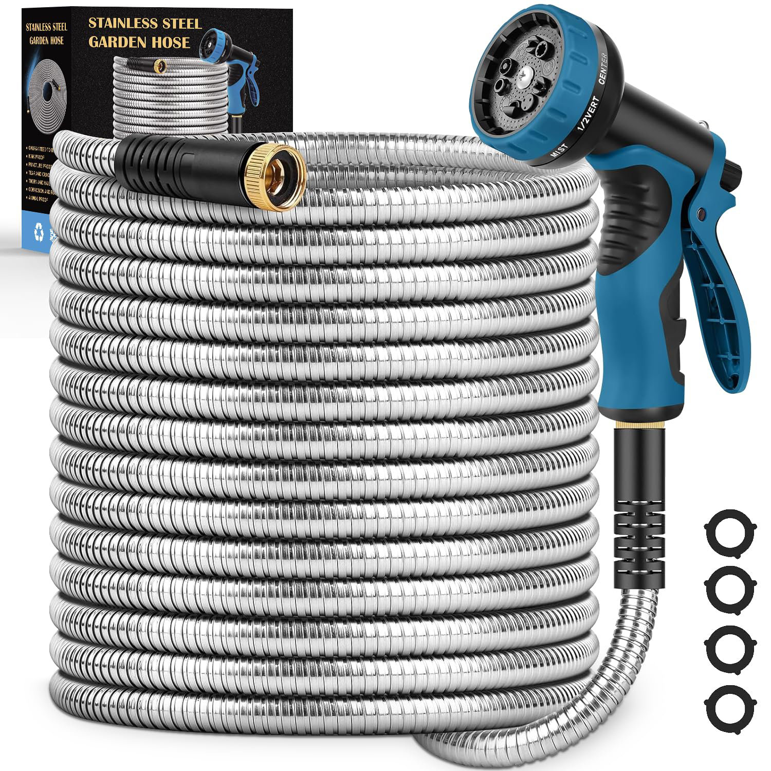 Toledo Bath & Kitchen Garden Hose 50FT, Water Hose With 10 Function ...