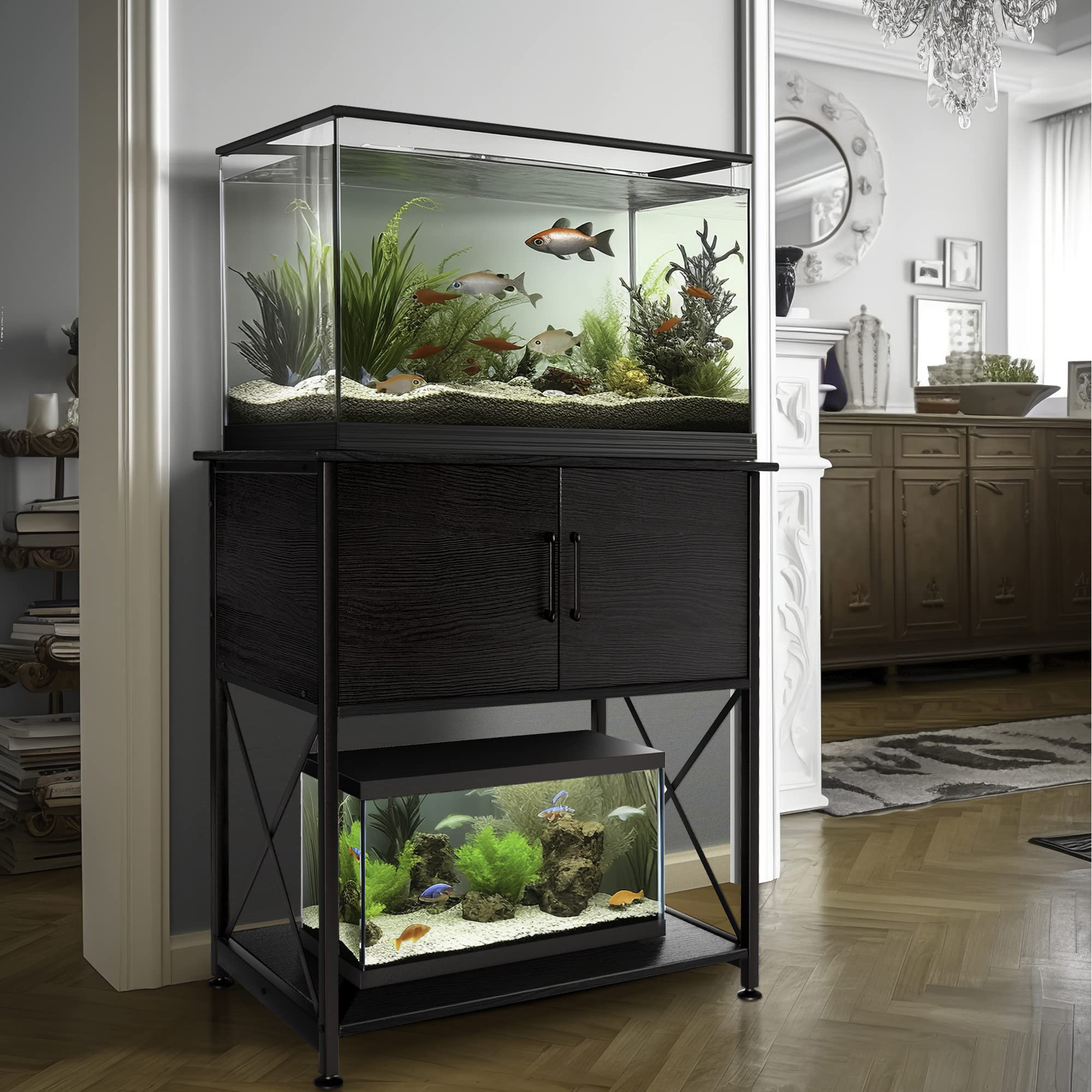 Archie & Oscar™ 20-29 Gallon Aquarium Stand Metal Frame Fish Tank Stand ...