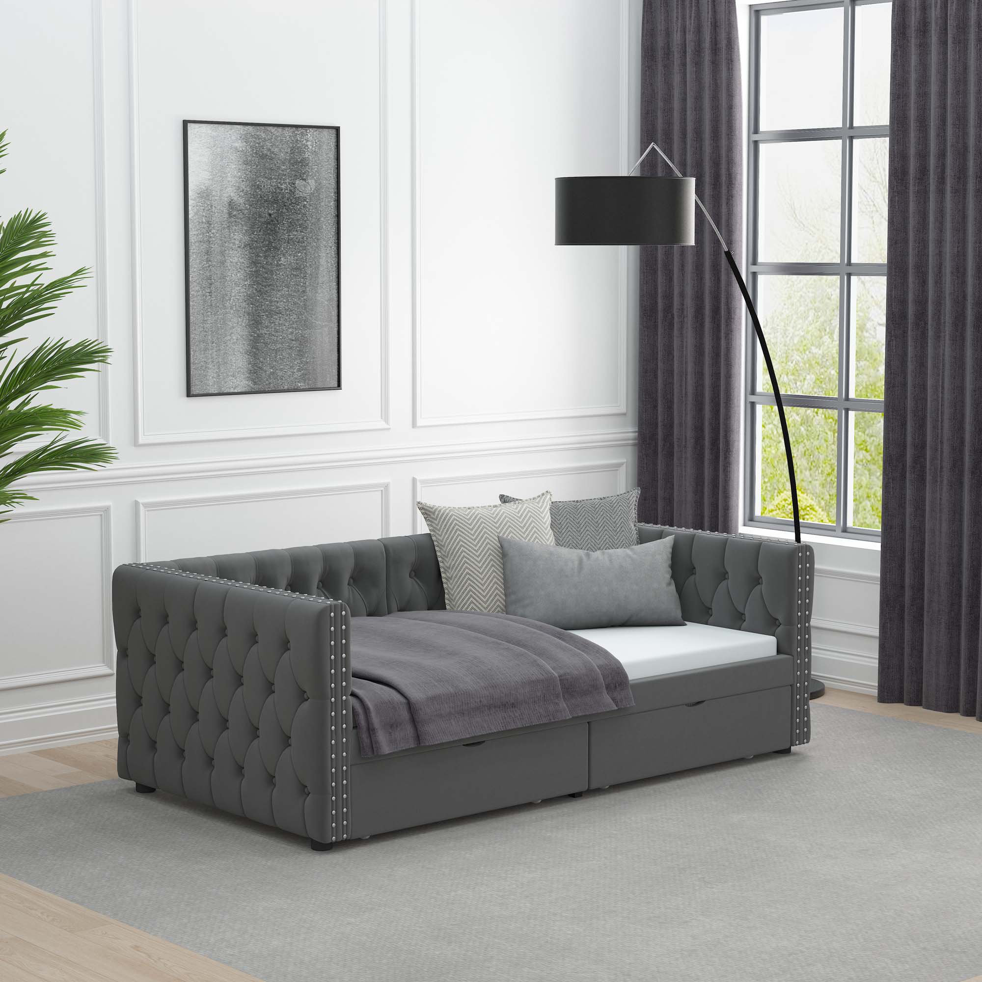 Lark Manor Daybed With Drawers Upholstered Tufted Sofa Bed - Wayfair Canada