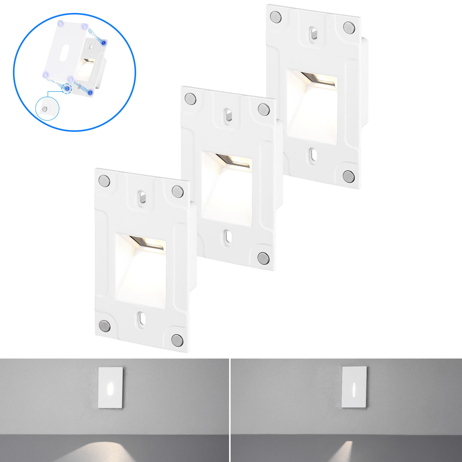 LEDVANS 5CCT 120V LED Step Ligh, Anti-Glare Stair Lights, Magnetic ...