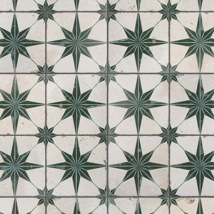 Merola Tile Kings 18" x 18" Ceramic Patterned Wall & Floor Tile ...