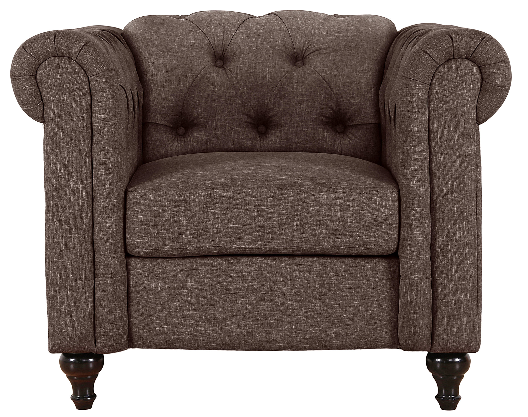 Alcott Hill® Jemima 39.37" Wide Tufted 100% Linen Chesterfield Chair ...