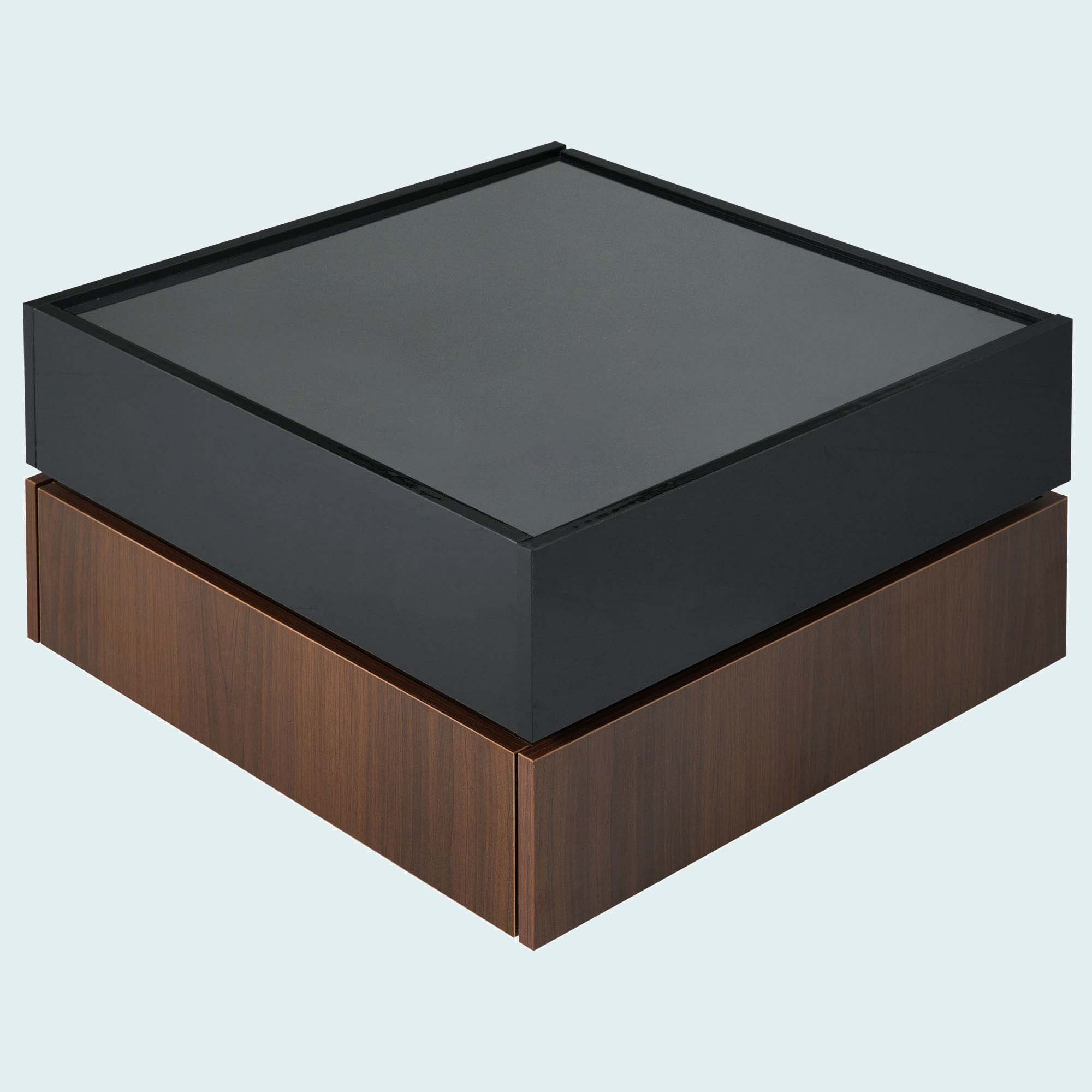 Mercer41 Square 360°Rotating Coffee Table With 2 Drawers, High Gloss 2 ...