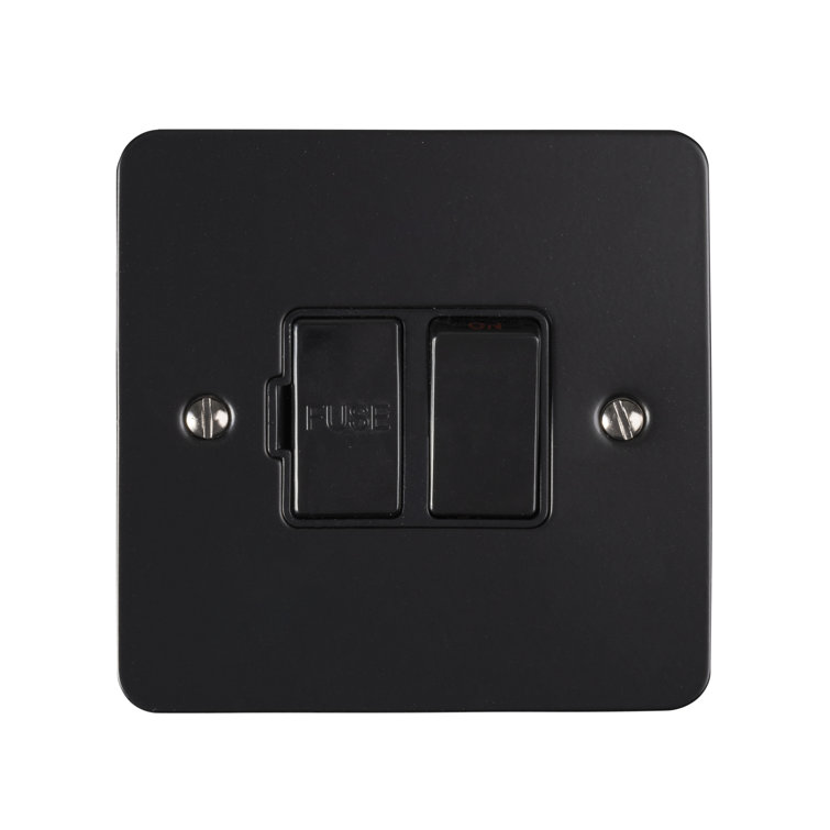 Eurolite Fuse Spur Black Trim Wall Mounted Light Switch | Wayfair.co.uk