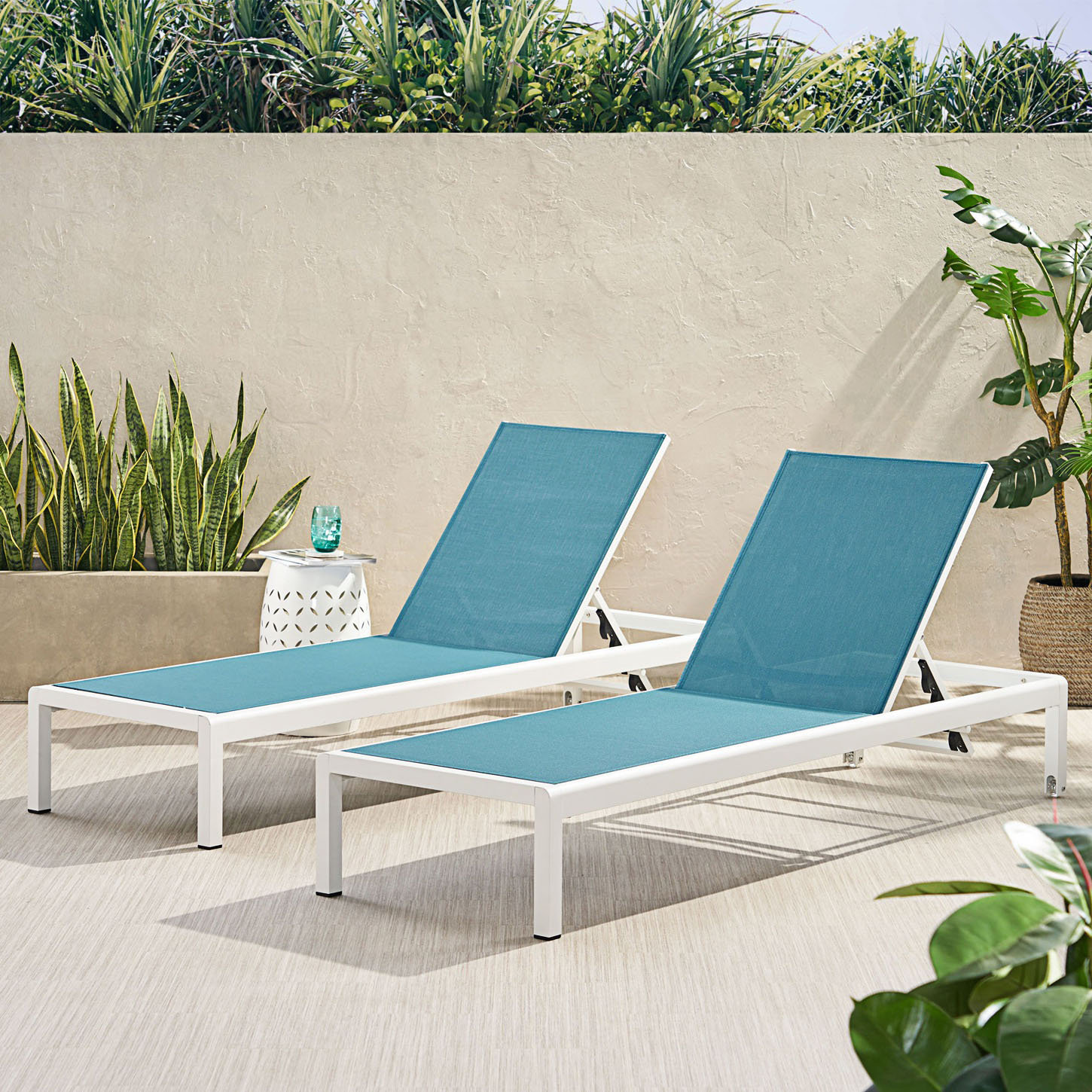 Latitude Run® Set Of 2 Aluminum Frame Chaise Lounge | Wayfair