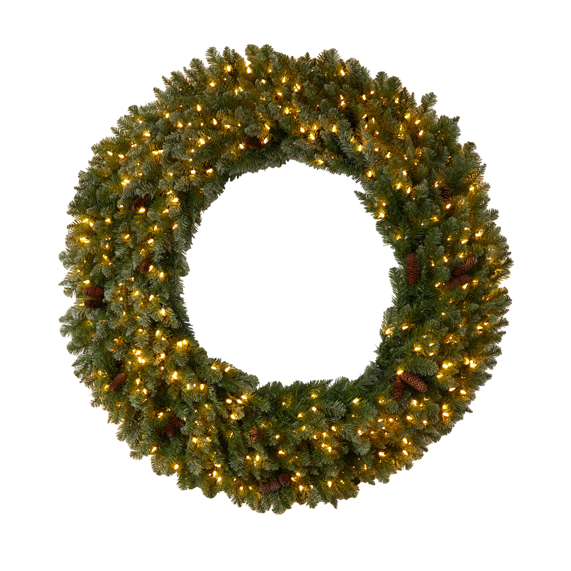 The Holiday Aisle® Flocked 60" Lighted Polyvinyl Chloride (PVC) Wreath ...
