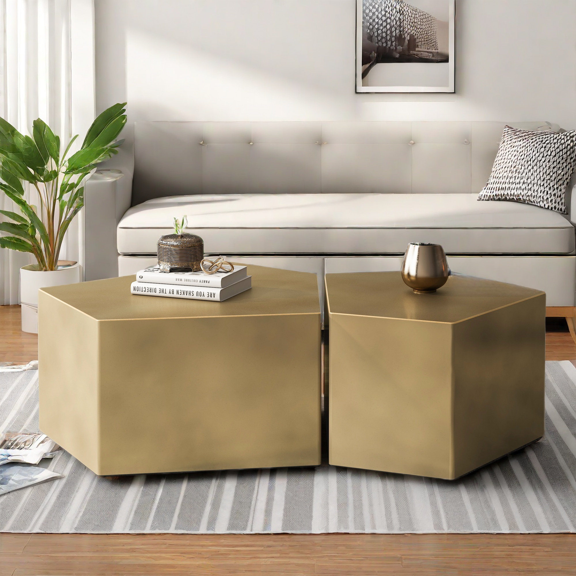 Latitude Run® Felesha Irregular Pentagon Nesting Coffee Table Set with ...