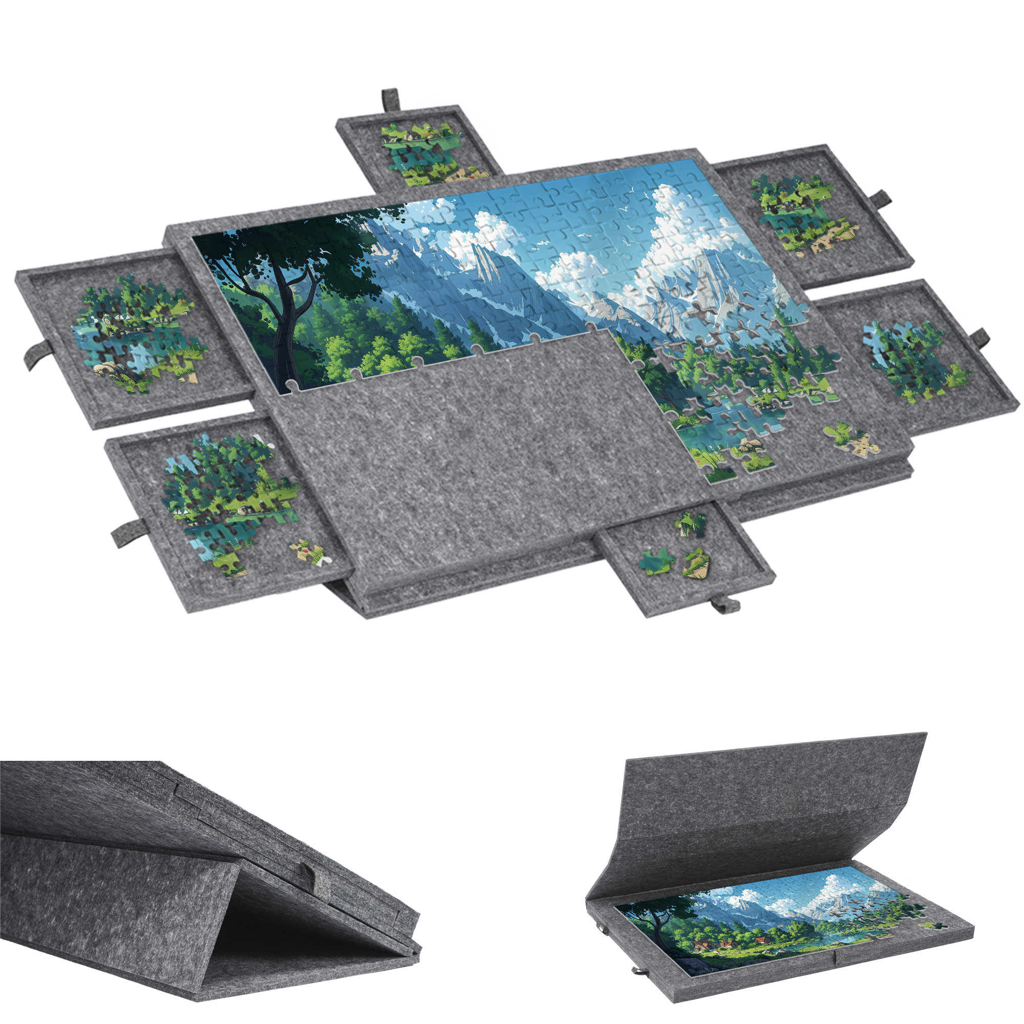 Nisorpa Lightweight Felt Puzzle Board With 6 Drawers | Wayfair