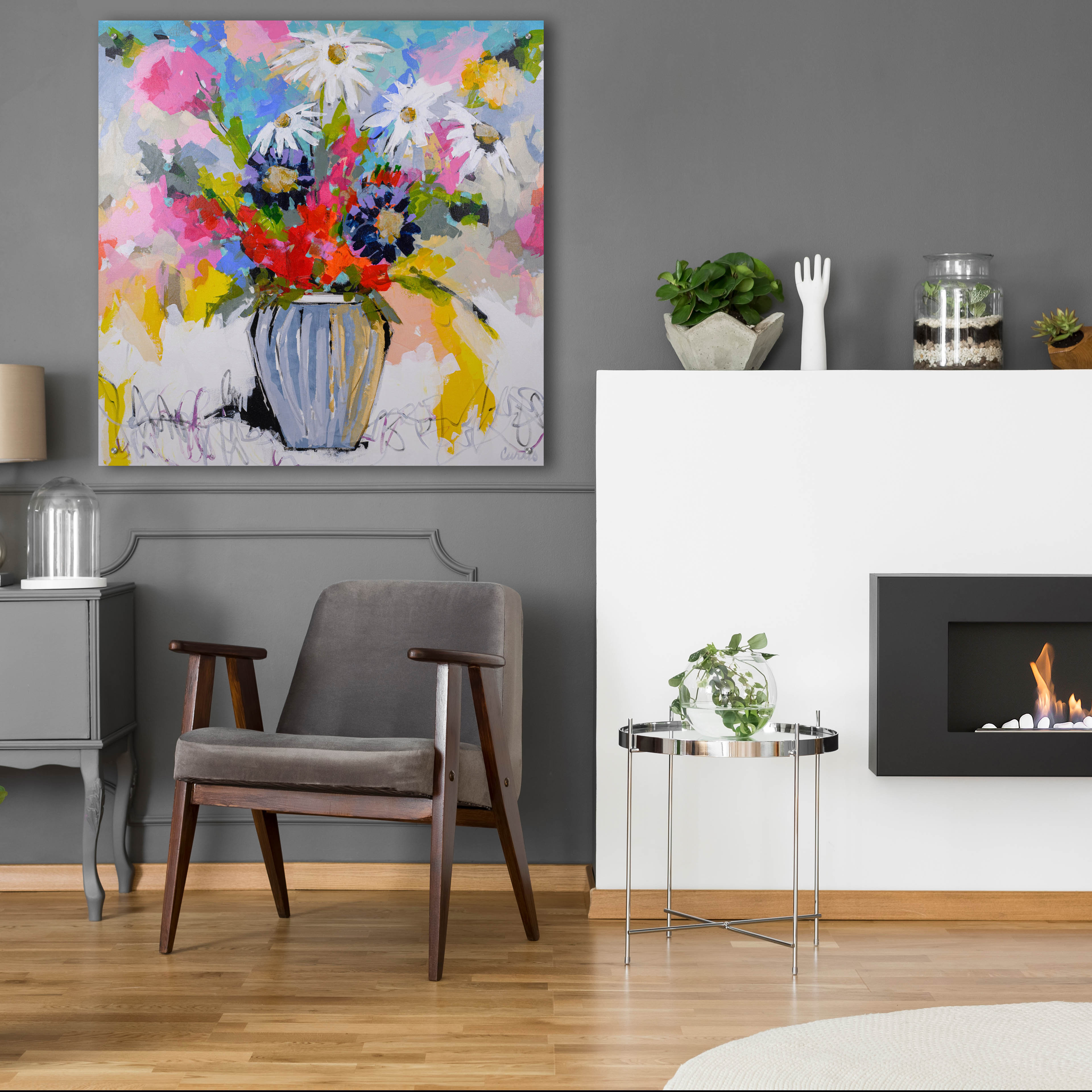 Lark Manor 'A Vibrant Floral No. 2' by Joan Curtis Acrylic Glass Wall ...