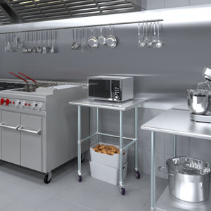 Amgood Stainless Steel Open Base Work Table with Wheels & Reviews | Wayfair