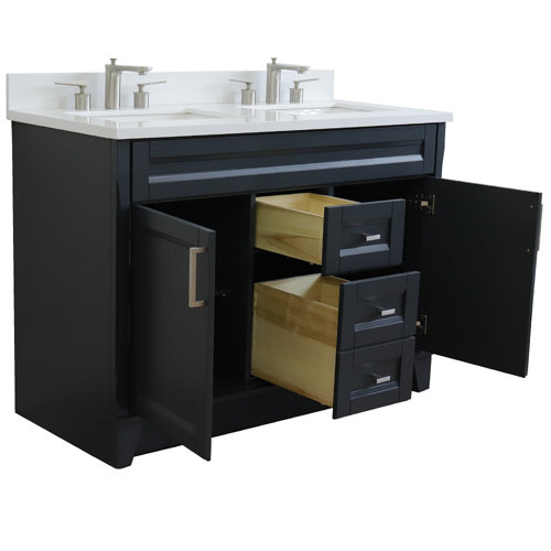 Wildon Home® Bucci 49'' Free Standing Double Bathroom Vanity with ...