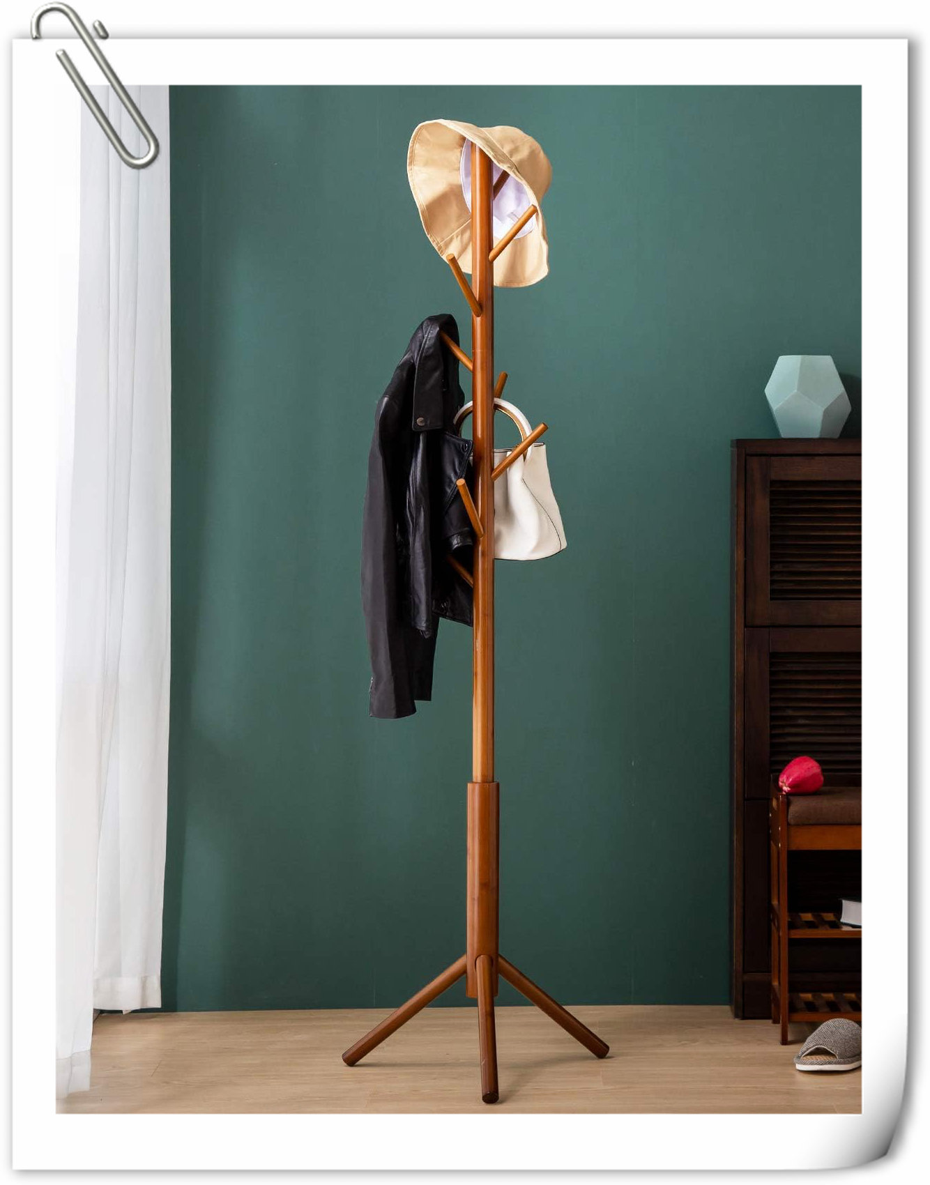 George Oliver Latieka Solid Wood Freestanding 8 - Hook Coat Rack | Wayfair