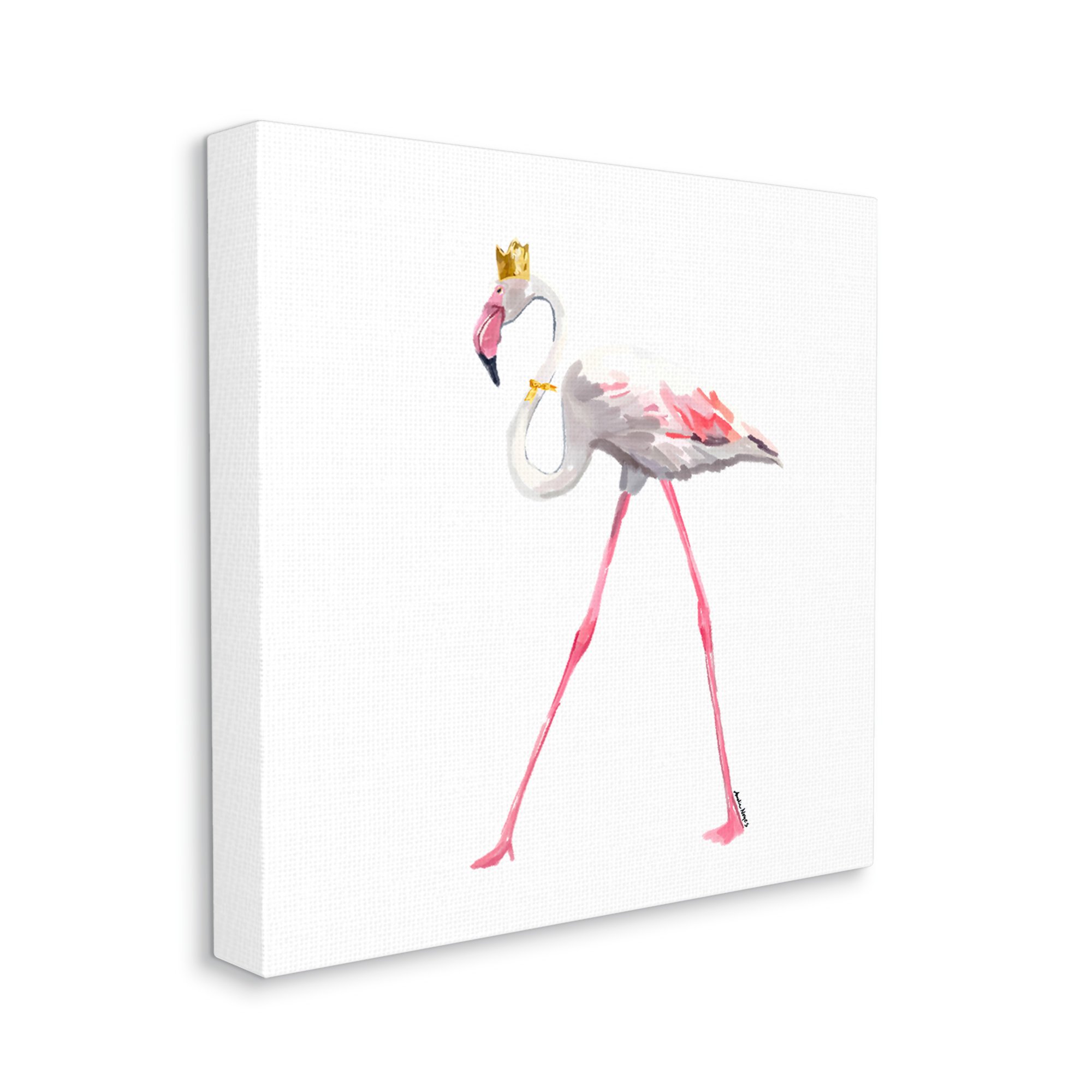 Bay Isle Home™ Royal Flamingo with Crown Canvas Wall Art by Amelia ...