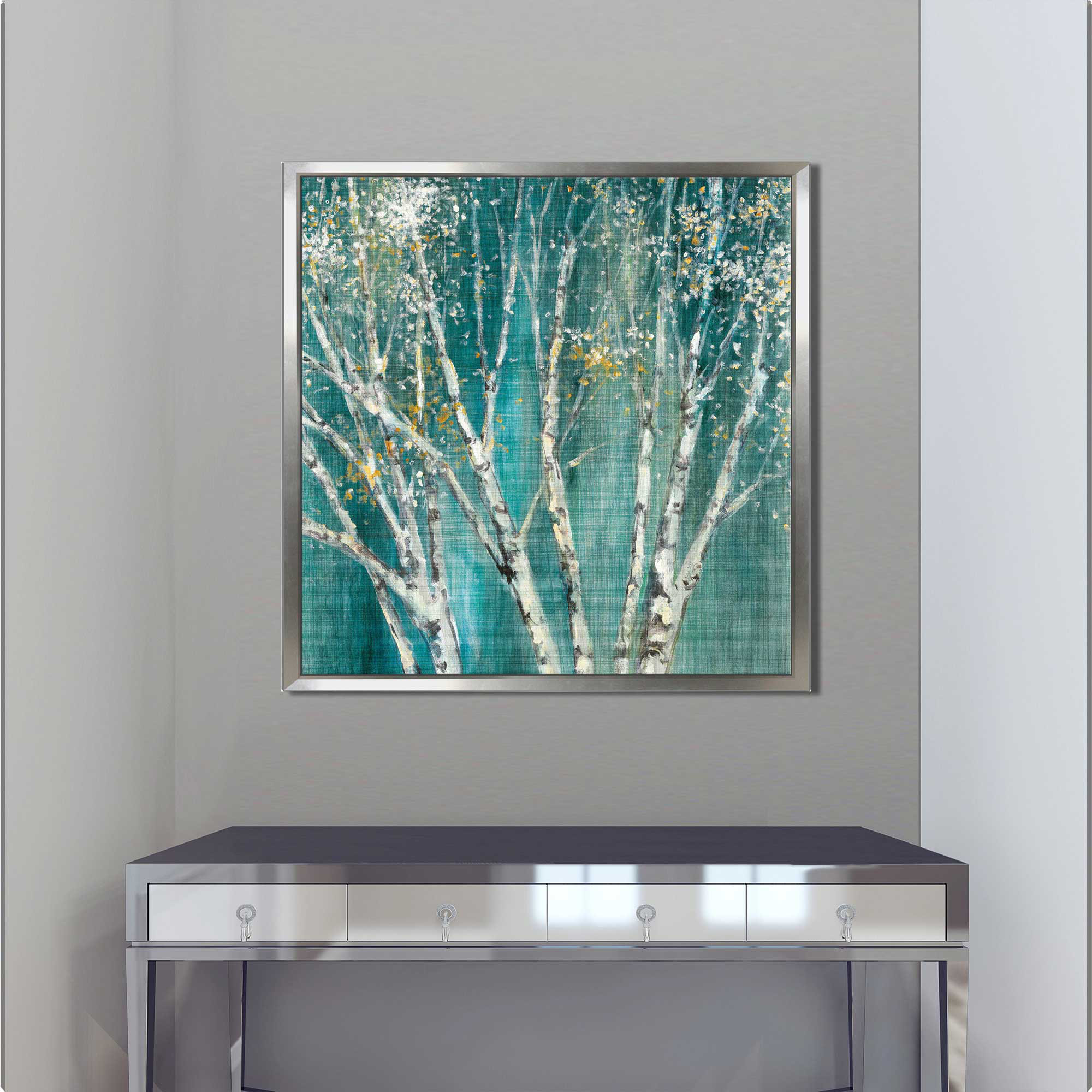 Winston Porter 'Blue Birch Horizontal I' Acrylic Painting Print on ...