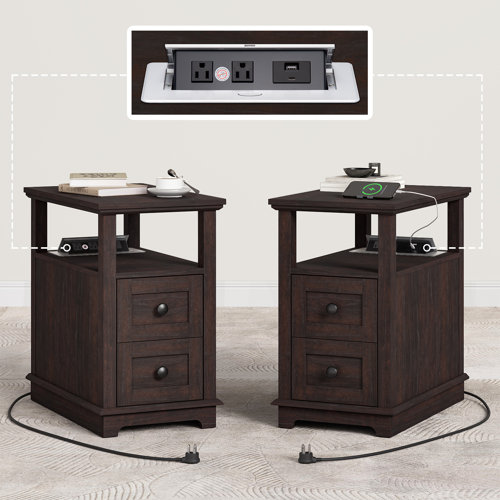 USB Ports End & Side Tables You'll Love | Wayfair