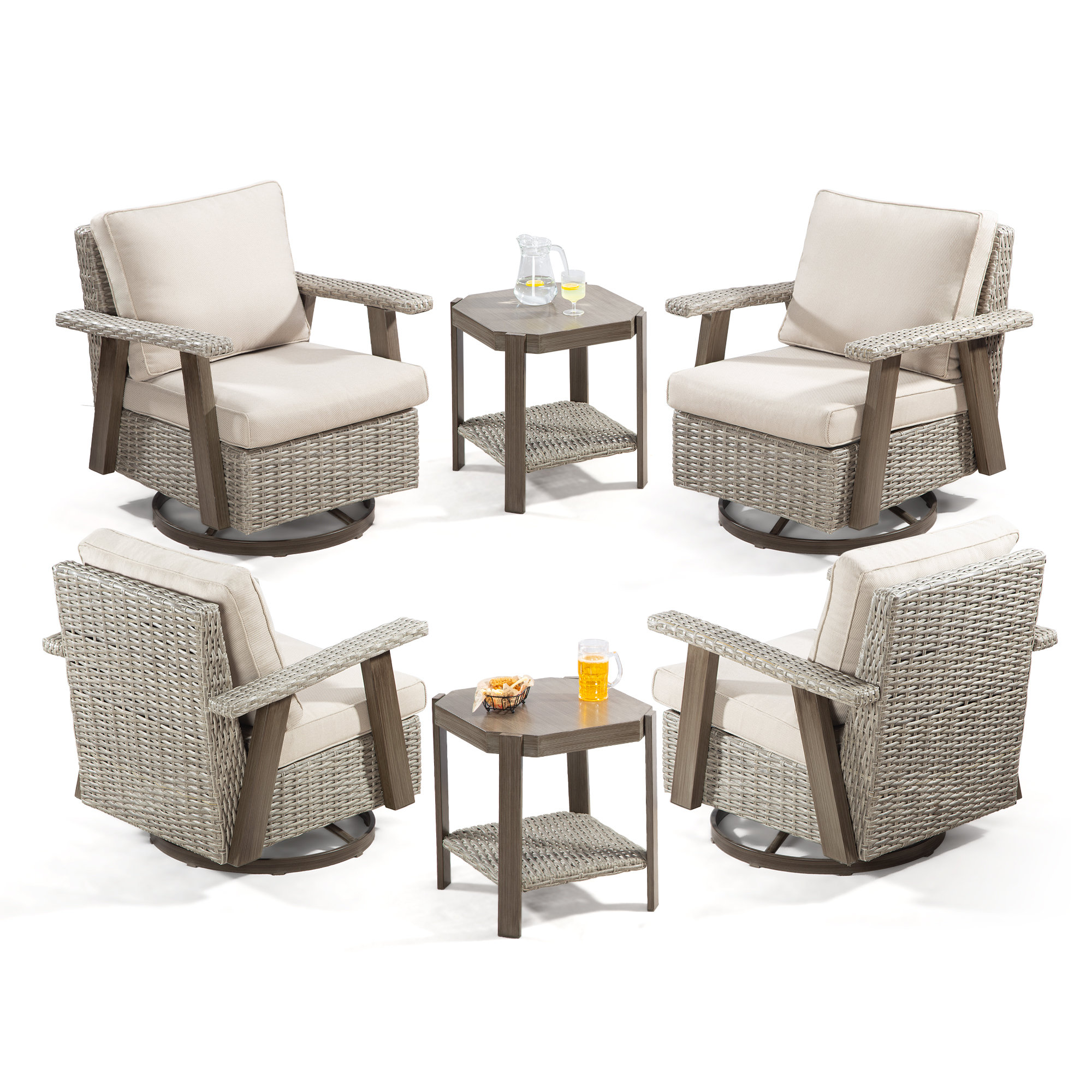 Latitude Run® 6 Piece Multiple Chairs Seating Group with Cushions ...