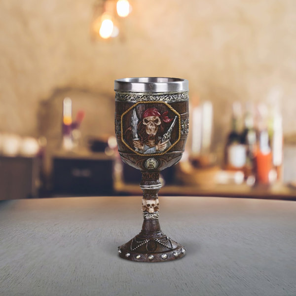 Trinx Jeronn 7"H Pirate Skull Goblet Skeleton Party Cup Unique Gifts ...