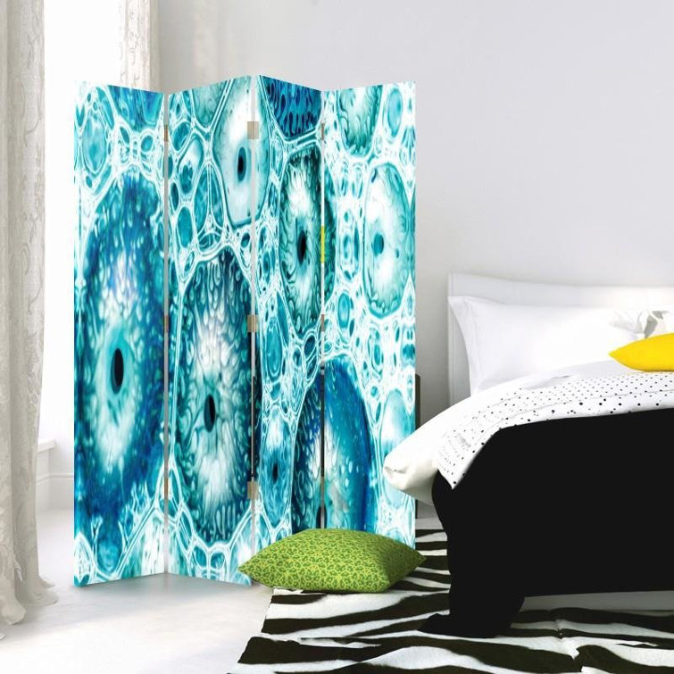 17 Stories Sirene 145cm W x 150cm H 4 - Panel Solid Wood Folding Room ...