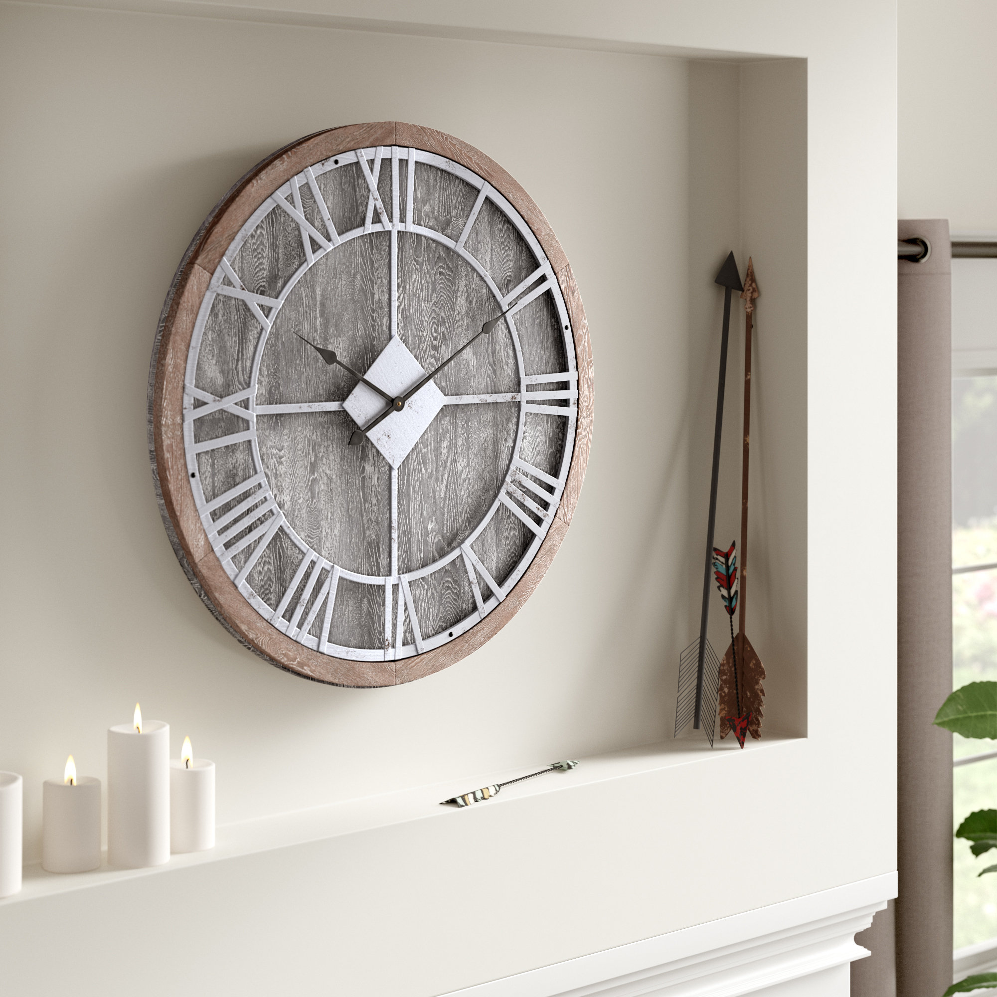 Gracie Oaks Oversized Bernhard 28" Wall Clock & Reviews | Wayfair