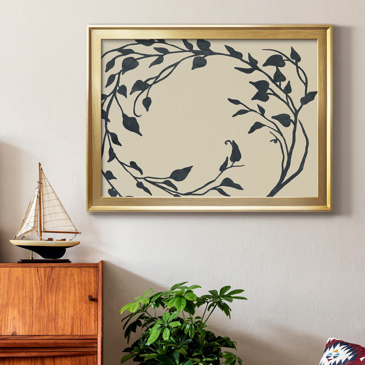 Red Barrel Studio Tendril Swirl I Premium Framed Canvas - Ready To Hang ...