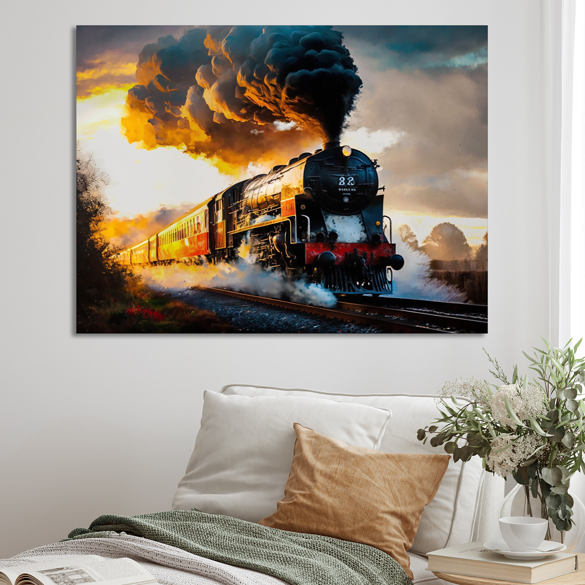 Williston Forge Train On The Move II - Transportation Train Canvas ...