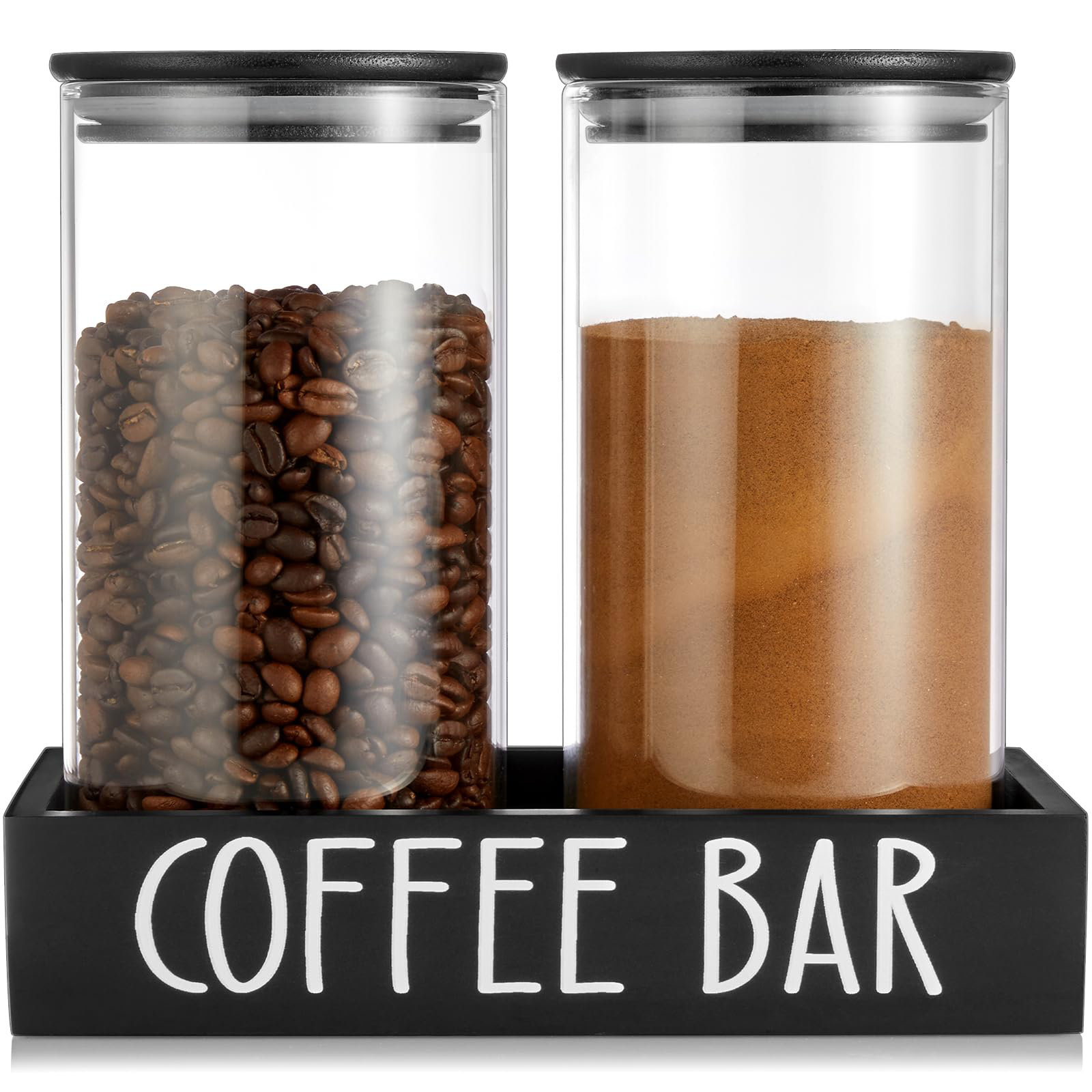 Hokku Designs Glass Coffee Canister For Ground Coffee - 2Pcs 45Oz ...