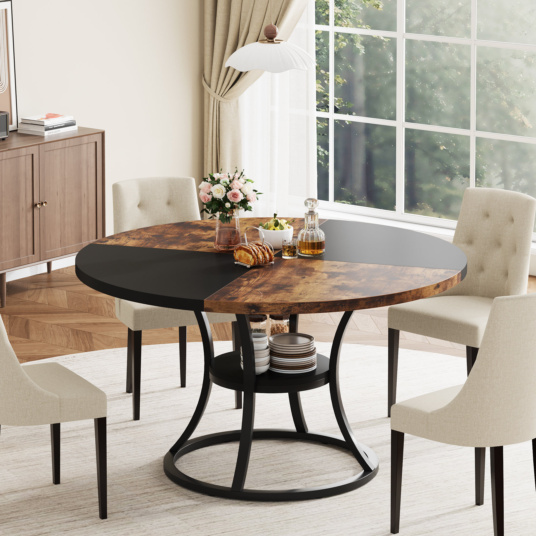 17 Stories Round Dining Table For 4(without chair), Kitchen Table ...