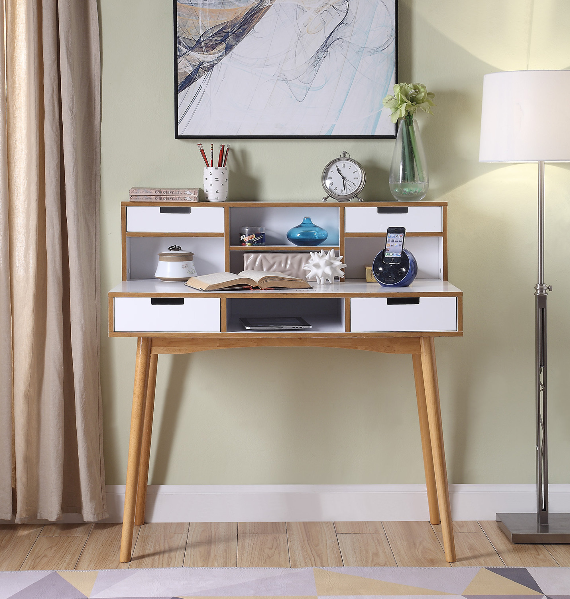 Langley Street Phoebe Desk with Hutch & Reviews | Wayfair