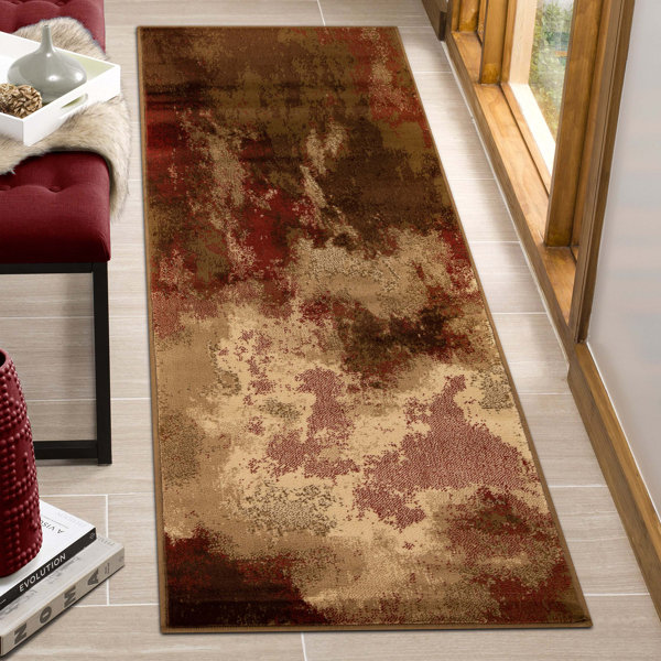 Superior Onyx Modern Abstract Bright Maroon Indoor Area Rug | Wayfair