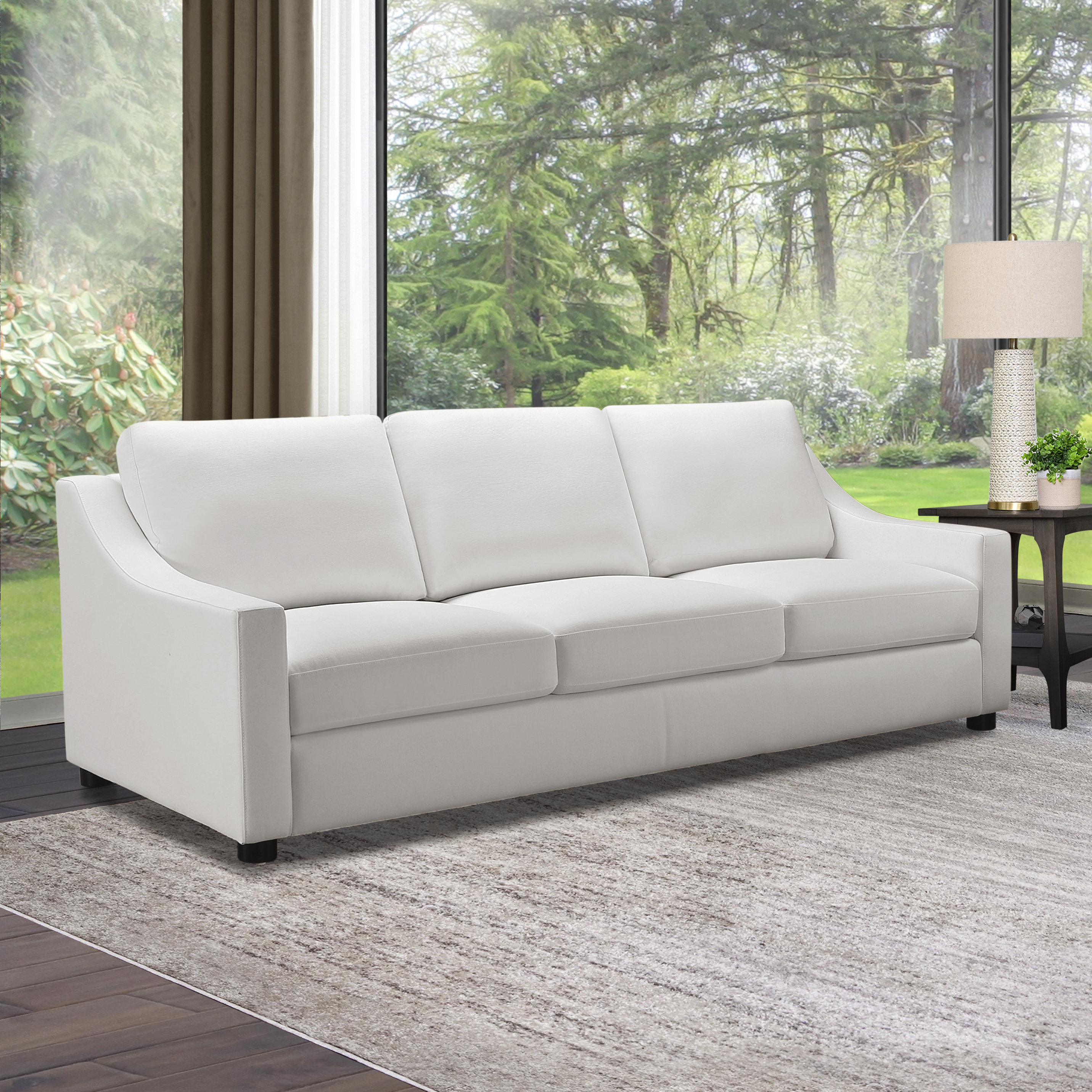 Ebern Designs Larissa Stain-Resistant Fabric Sofa | Wayfair