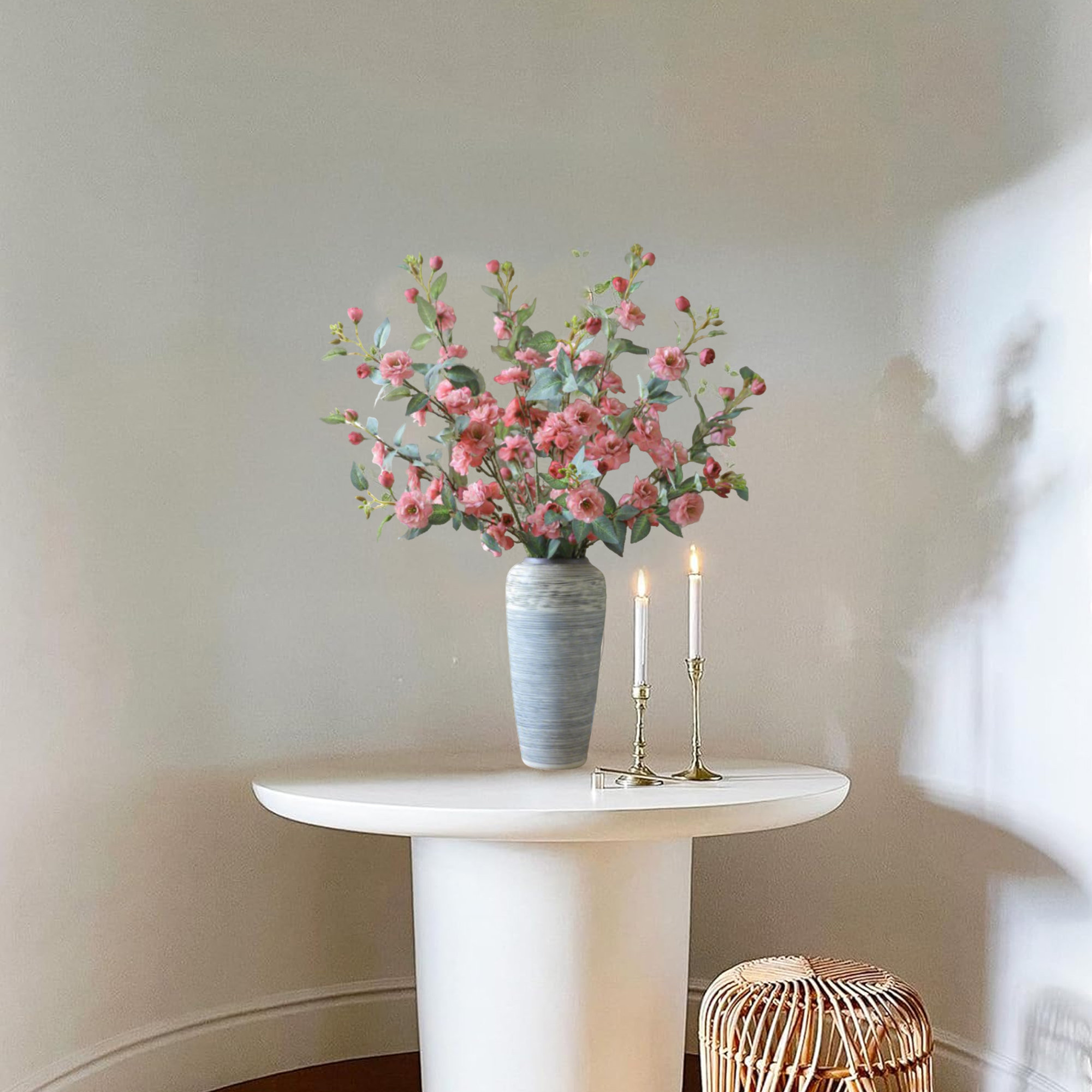 Primrue 5PCS Artificial Flowers Long Faux Floral Stems Tall Faux Silk ...