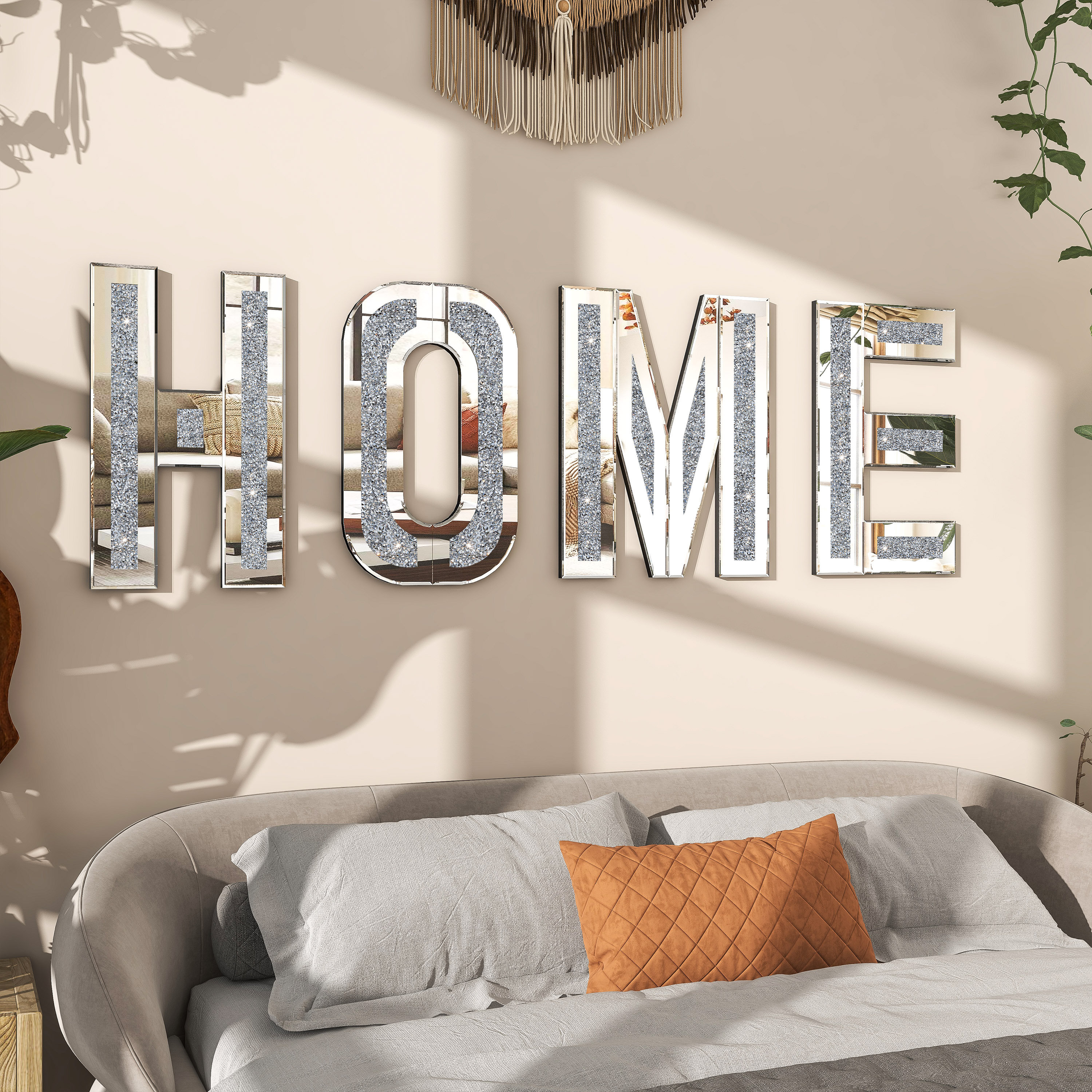 Everly Quinn Elvert 4 Piece Handmade Mirror Letters Wall Décor Set ...