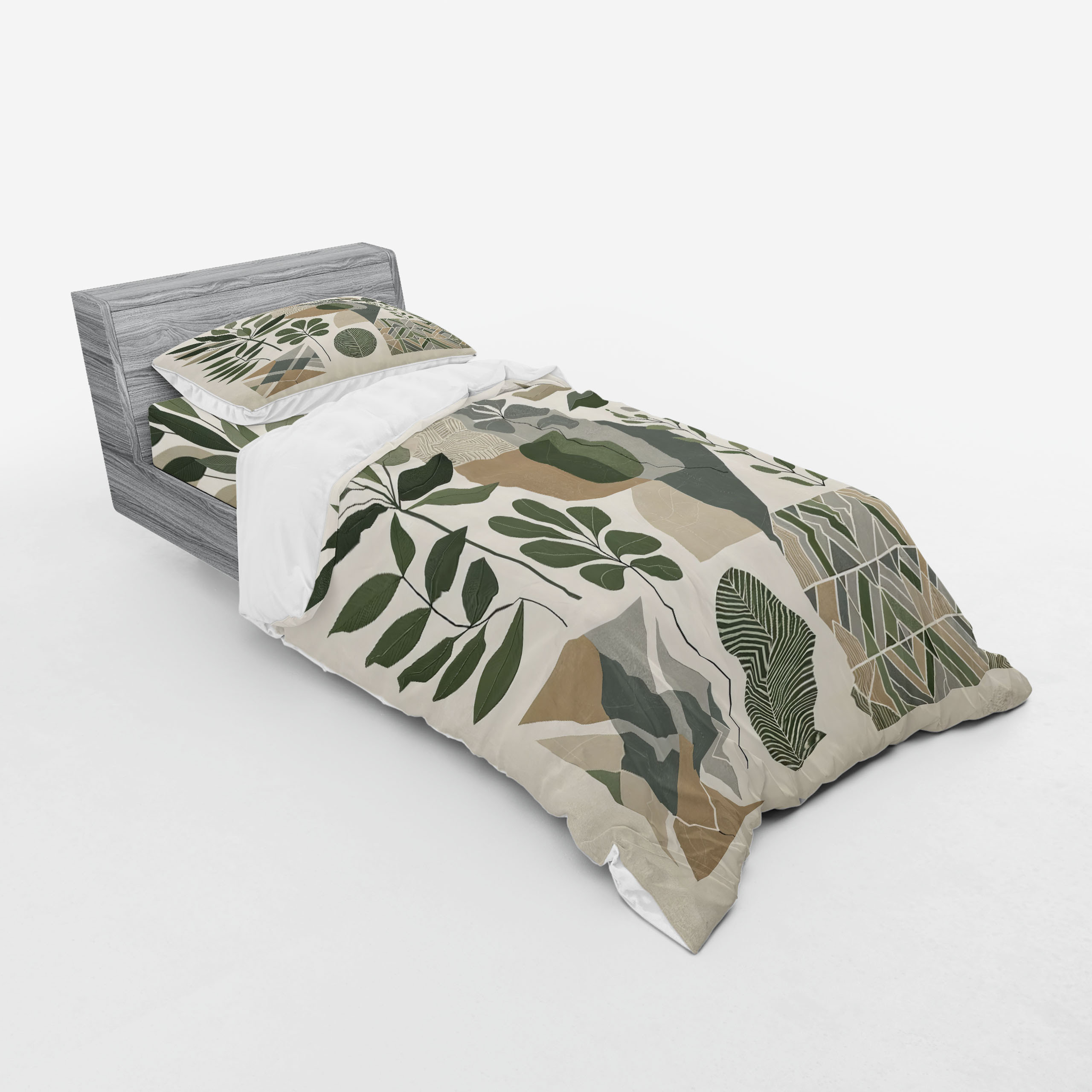 Ambesonne Monstera Bedding Set & Pale Reseda Green Sepia | Wayfair