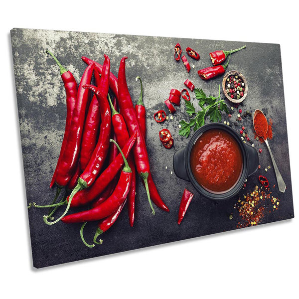 17 Stories Hot Chilli Sauce Kitchen - Wrapped Canvas Art Prints ...